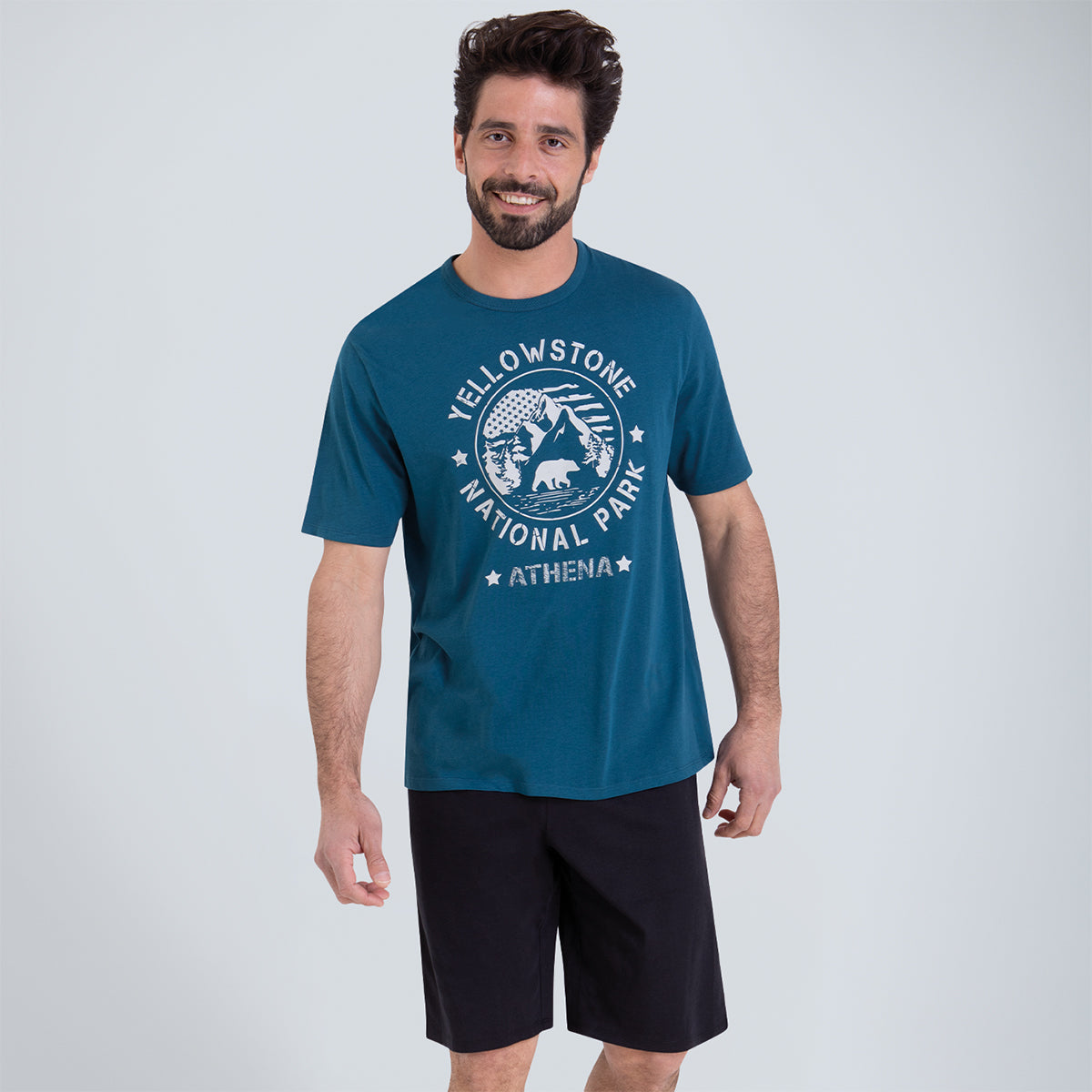 Pyjama court col rond homme Ecopack Athena