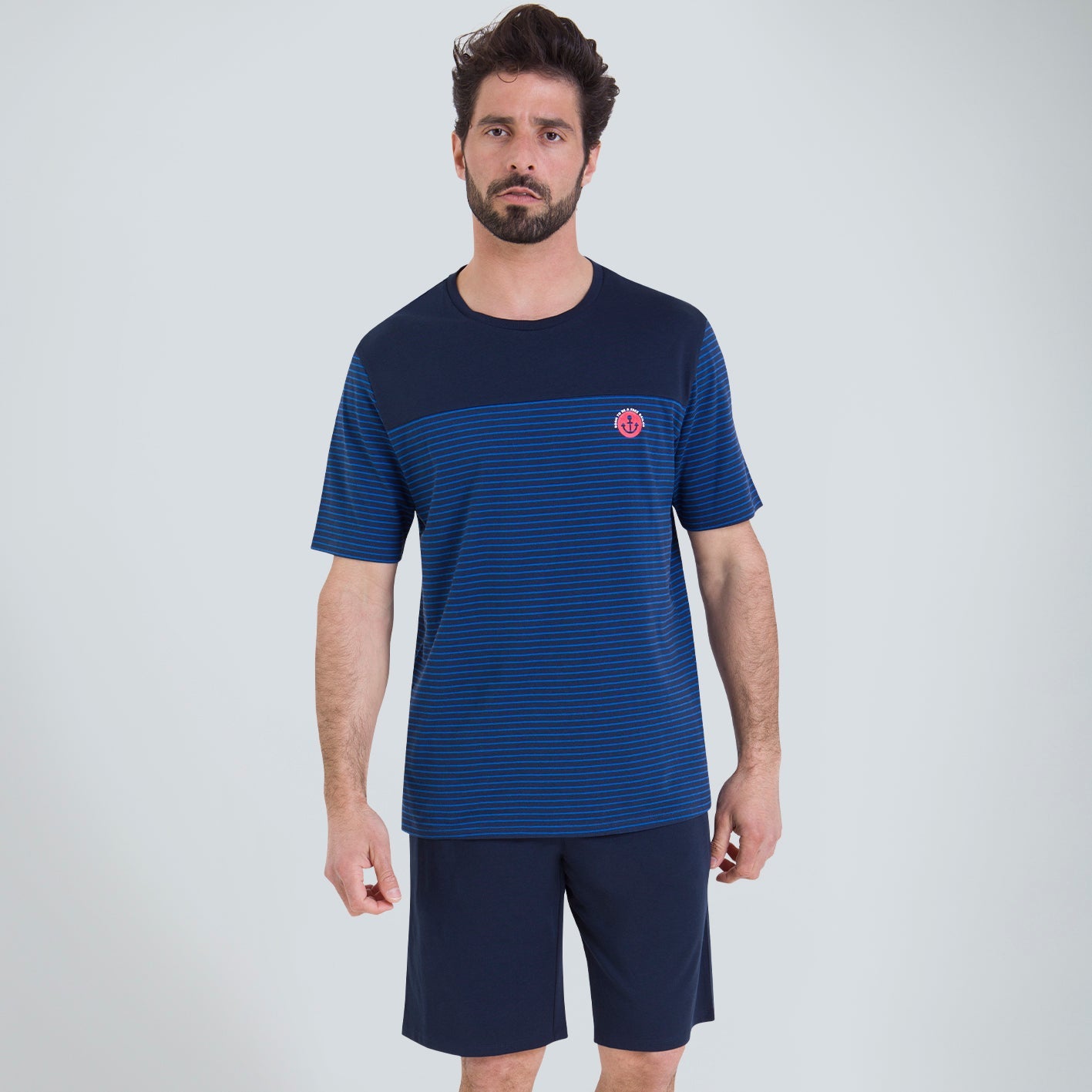 Pyjama court rayures homme L'Escale Athena
