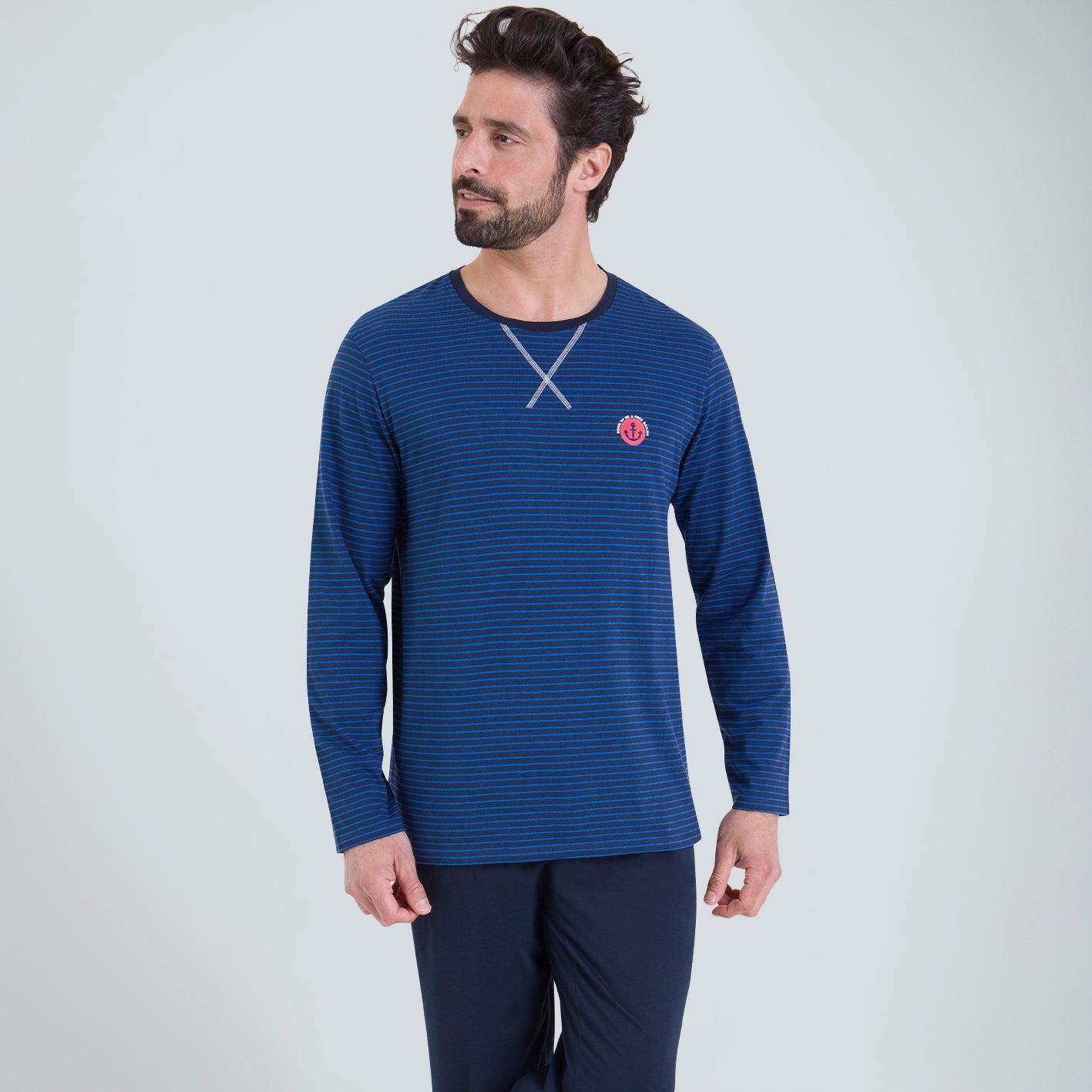 Pyjama long rayures homme L'Escale Athena