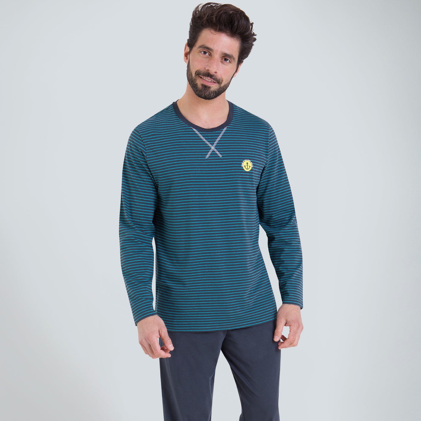 Pyjama long rayures homme L'Escale Athena