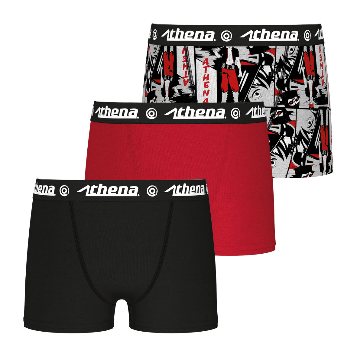 Lot de 3 boxers garçon Ecopack Trio Pop Athena